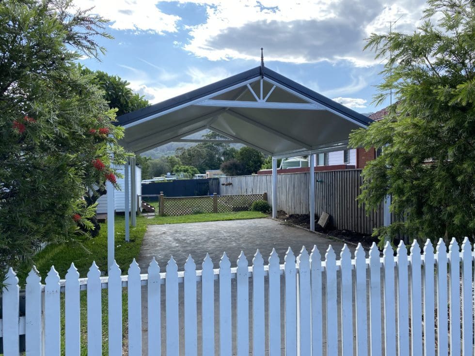 Gable Colorbond insulated roof carport - KRE8 OUTDOOR CONSTRUCTIONS