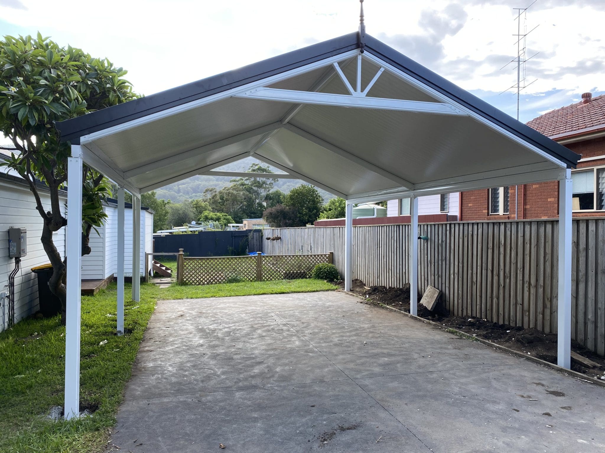 Gable Colorbond insulated roof carport - KRE8 OUTDOOR CONSTRUCTIONS